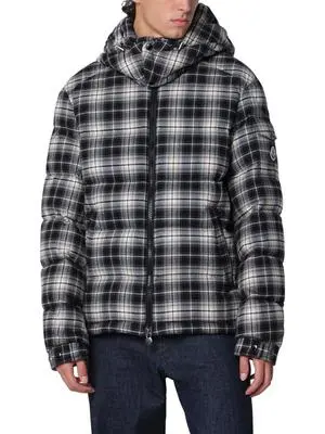 Moncler Down Jacket With Check Pattern - Black