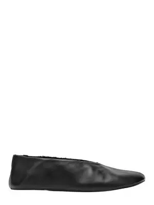 THE ROW The Row Stella Ballerinas In Leather And Shearling Black