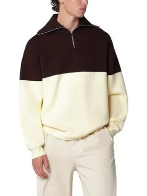 Loewe Loewe Half-Zip Sweatshirt In Cotton Blend Brown
