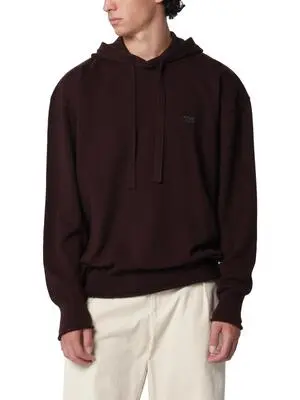Loewe Dark Cotton Blend Hoodie With Anagram Embroidery - Brown