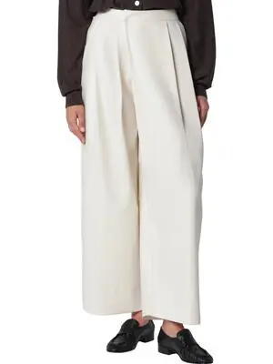 Source Unknown Leiko Ivory Wide-leg Trousers - White
