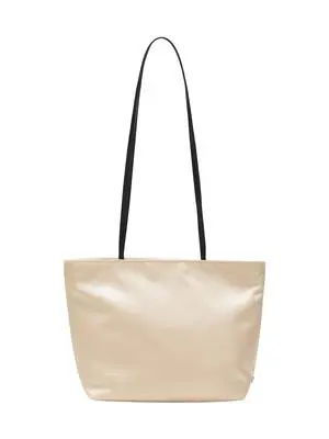 VALESQUE Spaghetti Tote Bag In Satin Nylon - White