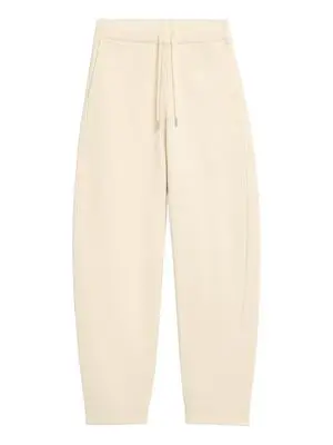 AMI Paris Organic Cotton Track Pants With Heritage Label - Ivory