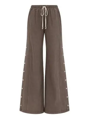 Rick Owens Wide Leg Snap Button Trousers - Brown