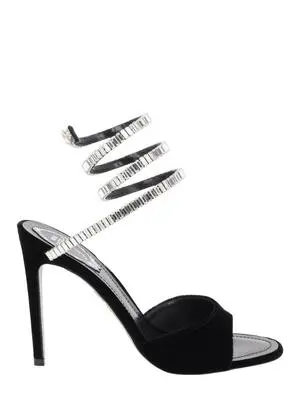 Rene Caovilla Cleo Spark" Spiral Sandals With Embellished Straps - Black