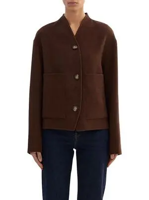 LAMARQUE Stand Collar Reversible Jacket - Leopard