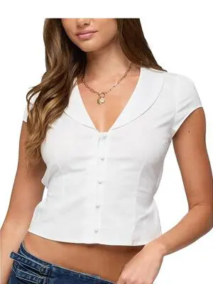 EDIKTED Alexie Tailored Button Up Shirt - White
