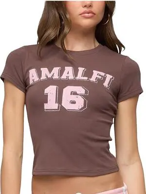 EDIKTED Amalfi Graphic T-shirt - Brown