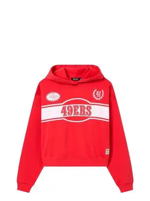 Junk Food Clothing San Francisco 49ers Oversized Cropped Hoodie - Licorice