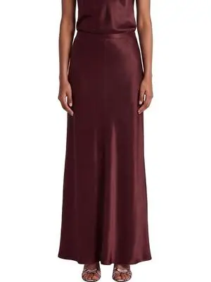 Alberta Ferretti Alberta Ferretti High-Waisted Satin Pencil Skirt With Asymmetrical Hem Red