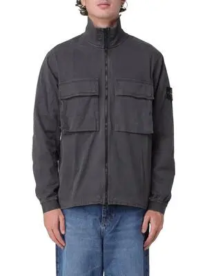Stone Island Embroidered Shirt Jacket - Grey