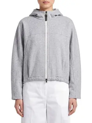 Brunello Cucinelli Full Zip Hooded Sweatshirt - Grey