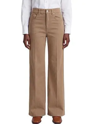 Brunello Cucinelli Brunello Cucinelli High-Waisted Cropped Wide-Leg Jeans With Monili Detail Beige