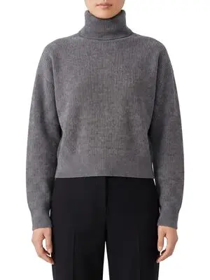 Brunello Cucinelli Ribbed Turtleneck Pullover - Grey