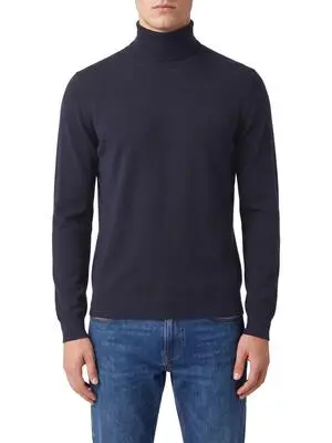 Tagliatore 100% Wool Turtleneck Jumper - Blue