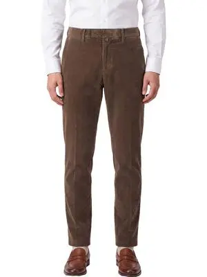 BRIGLIA 1949 Cotton Velvet Chino Trousers - Brown