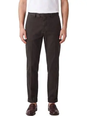 BRIGLIA 1949 Slim Fit Pleated Cotton Tailored Trousers - Cocoa