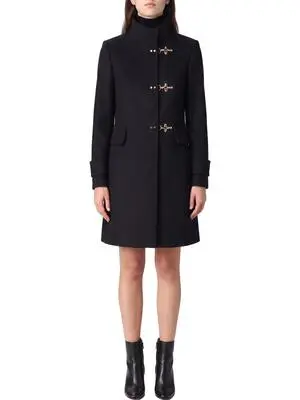 FAY Virginia Single-breasted Knee-length Coat In Wool And Cashmere Blend - Black