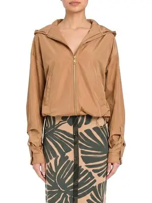 TWINSET Hooded Zip-up Windbreaker Jacket - Hazel