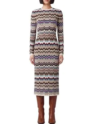 Missoni Zigzag Knit Mini Dress - Navy