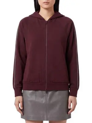 Brunello Cucinelli Zip Up Hoodie - Wine
