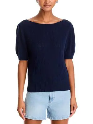 Paige Jules Cashmere Pointelle Cable Knit Sweater - Deep Navy