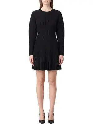 Elisabetta Franchi Elena Knit Mini Dress With Dropped Shoulders - Black