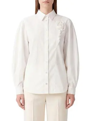 ROTATE BY BIRGER CHRISTENSEN Organic Cotton Balloon Sleeve Shirt - White
