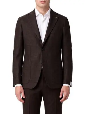 Tagliatore Single-breasted Virgin Wool And Silk Blazer With Peak Lapels - Brown