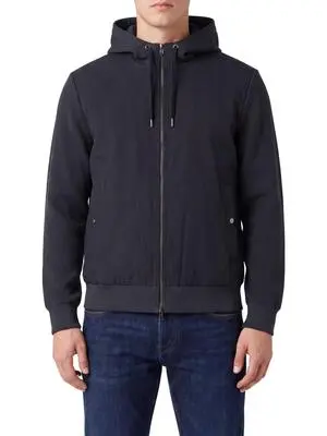 Herno Hooded Zip-up Cotton-blend Cardigan - Blue