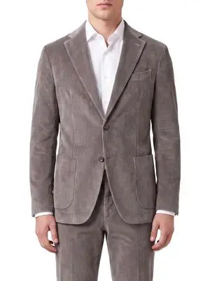 Eleventy Single-breasted Corduroy Velvet Blazer With Peaked Lapels - Brown