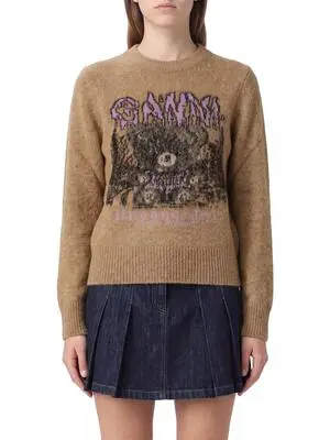 GANNI Graphic Knit Sweater - Camel