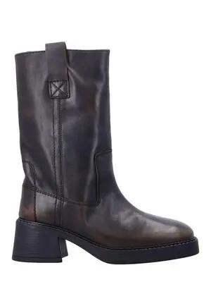 MIISTA Miista Bi-Aged Leather Mid-Calf Biker Boots