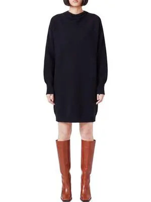 Brunello Cucinelli Wool, Cashmere And Silk Knit Mini Dress With Monili Embroidery - Black