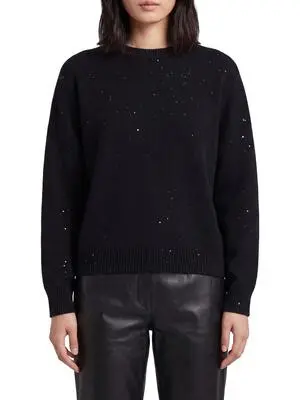 Brunello Cucinelli Brunello Cucinelli Sequined Pullover Sweater Black