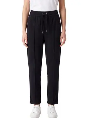 Brunello Cucinelli High-waisted Drawstring Joggers In Stretch Cotton - Black