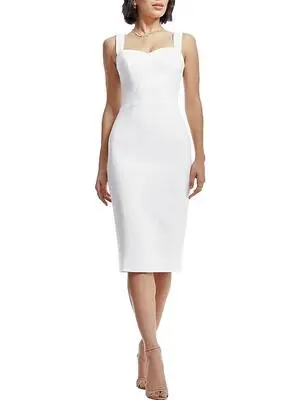 Dress The Population Nicole Sweetheart Neck Bodycon Midi Dress - Off White