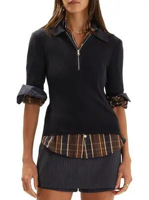 FAVORITE DAUGHTER Favorite Daughter The Downtown Wool Polo Sweater