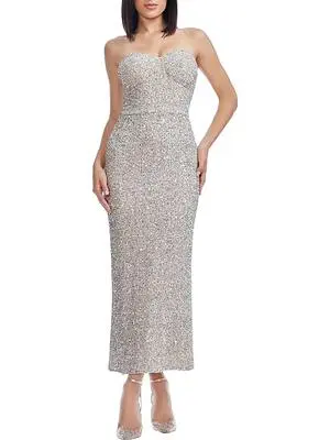 Dress The Population Vada Sequin Midi Dress - Opal