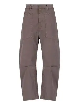 NILI LOTAN NILI LOTAN High-Waisted Utility Trousers Brown
