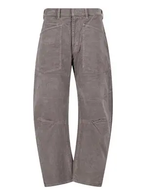 NILI LOTAN NILI LOTAN Wide-Leg Corduroy Cargo Trousers Grey