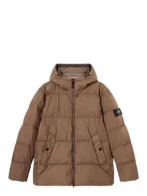 Stone Island Stone Island Shaped Padded Hooded Jacket With Double-Adjustable Drawstring And Snap Pockets Marrone