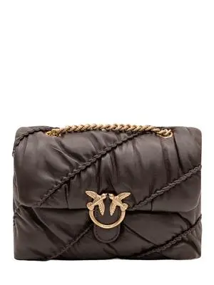 Pinko Love Puff Crinkle Mini Shoulder Bag - Marasca