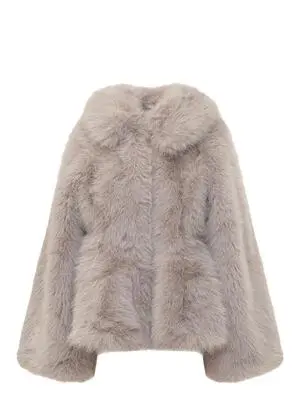 ROTATE BY BIRGER CHRISTENSEN Faux Fur Flared Jacket - Alloy