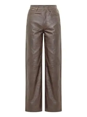 ROTATE BY BIRGER CHRISTENSEN Straight Leather Trousers - Mole'