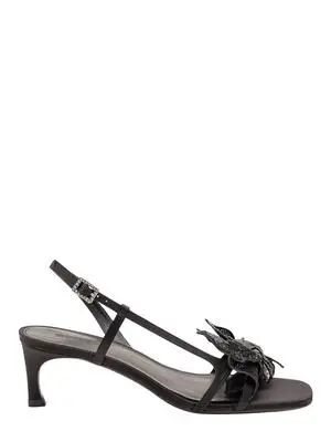 ROTATE BY BIRGER CHRISTENSEN ROTATE Mid Heel Embellished Floral Sandals