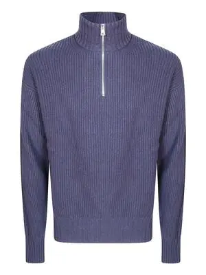 DIANA STUDIO English Rib Zip Polo - Blu