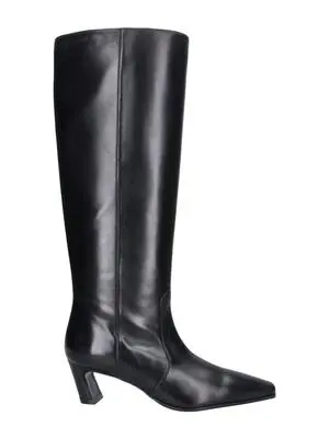 STUART WEITZMAN Leather Knee-high Pointed Toe Boots - Black