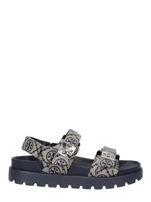 Tory Burch Tory Burch Logo Jacquard Platform Sandals Blue