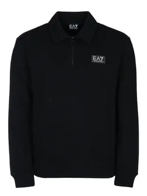 E.A.7 EA7 Emporio Armani Refined Cotton Knit Half-Zip Top